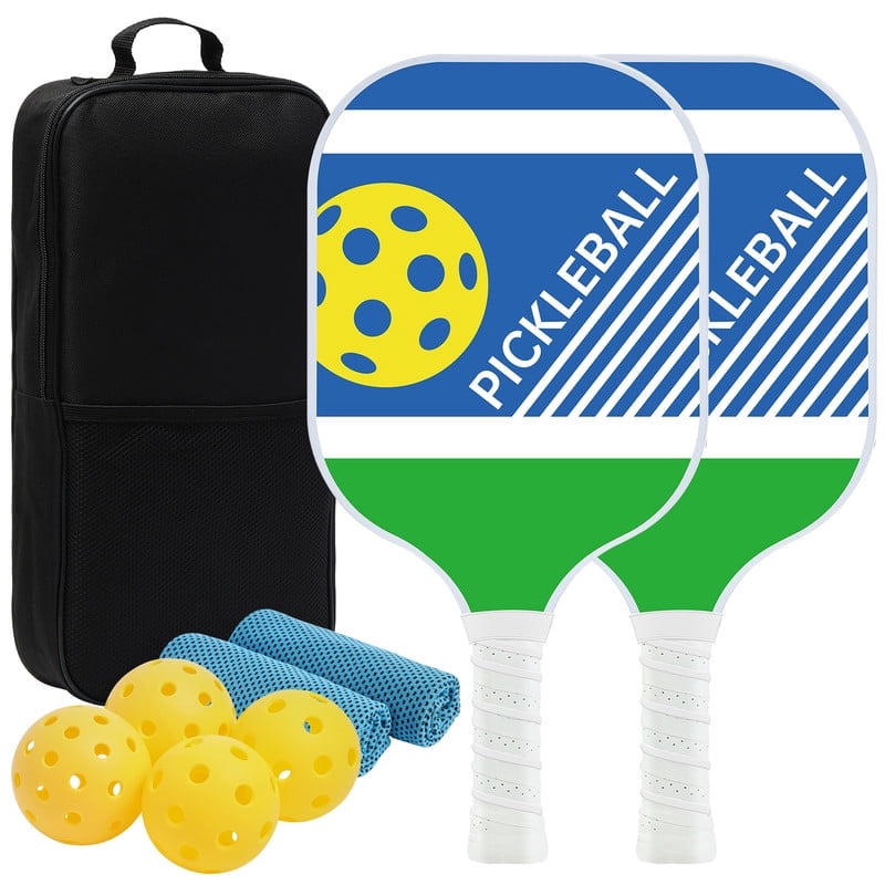 2-Piece Fiberglass Surface Lightweight Pickleball Set with 4 Balls ...