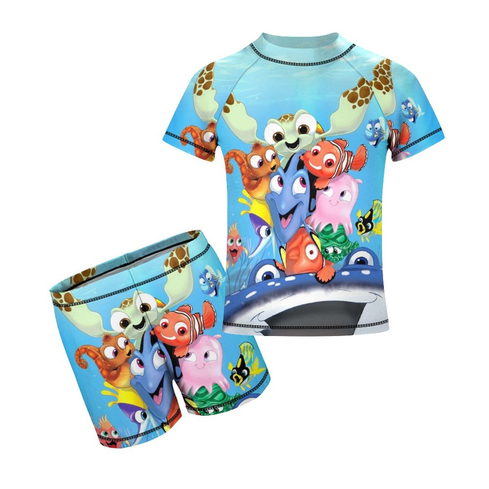 2 Piece Finding Ne-m Bathing Suits Rash Guard Swim Shirts with Shorts ...