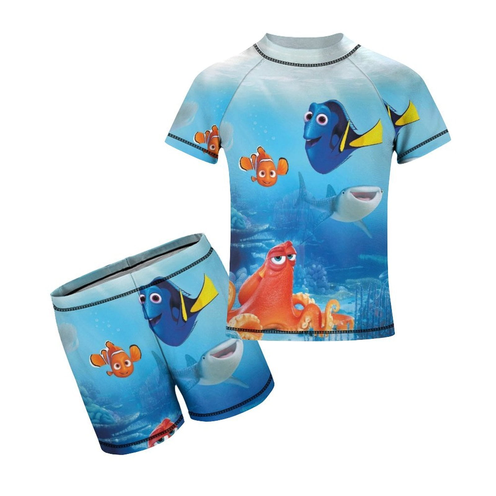 2 Piece Finding Ne-m Bathing Suits Rash Guard Swim Shirts with Shorts ...