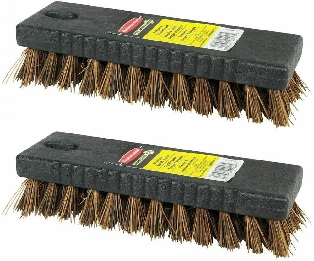 2 Piece Flat Handle General Purpose Scrub Cleaning Palmyra Brush ...