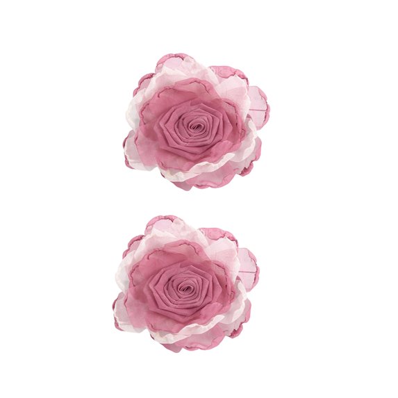 2 Piece Floral Drapery Clips Spring Clamps Artificial Flower Curtain ...
