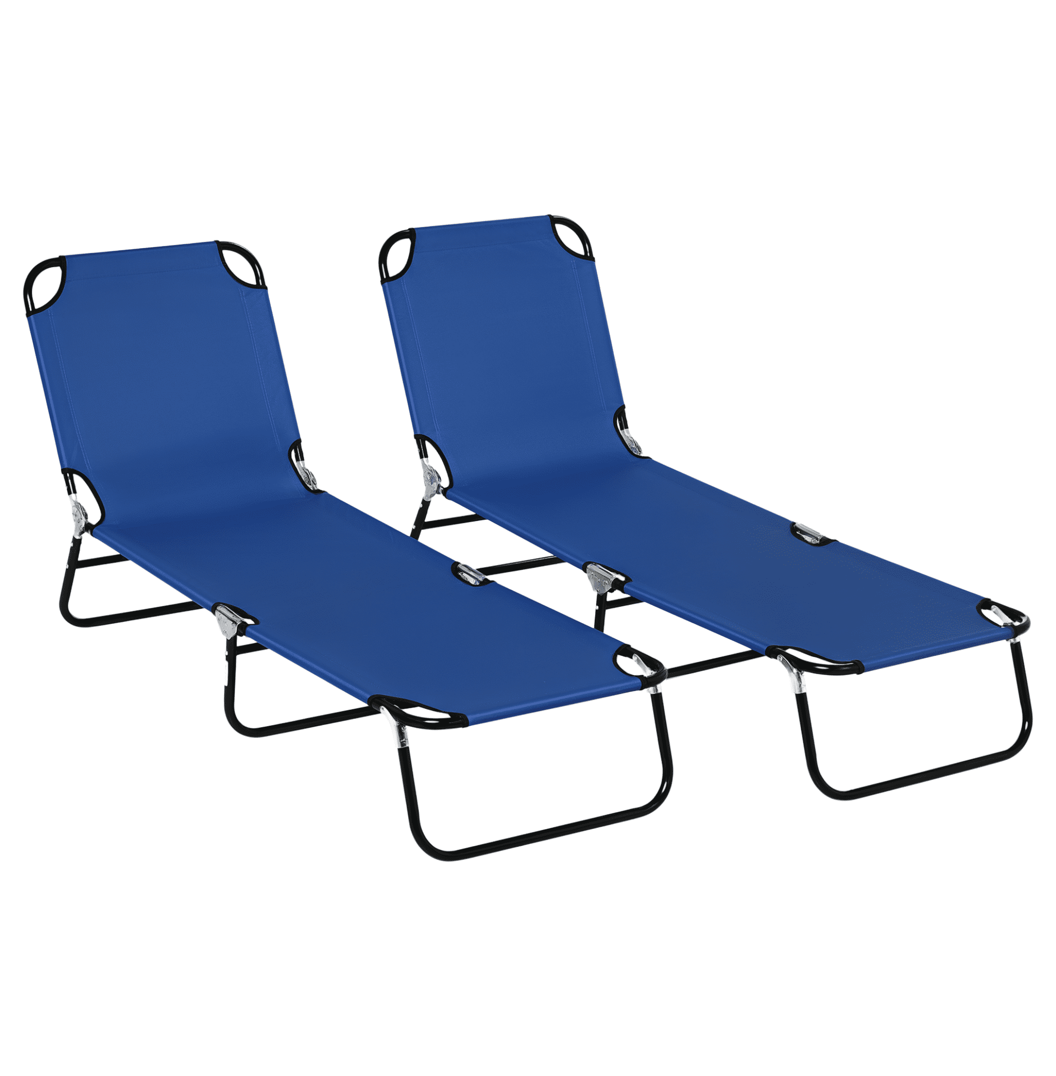 2 Piece Folding Chaise Lounge Pool Chairs, Outdoor Sun Tanning Chairs ...