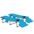 2 Piece Folding Chaise Lounge Pool Chairs with 5-level Reclining Back ...