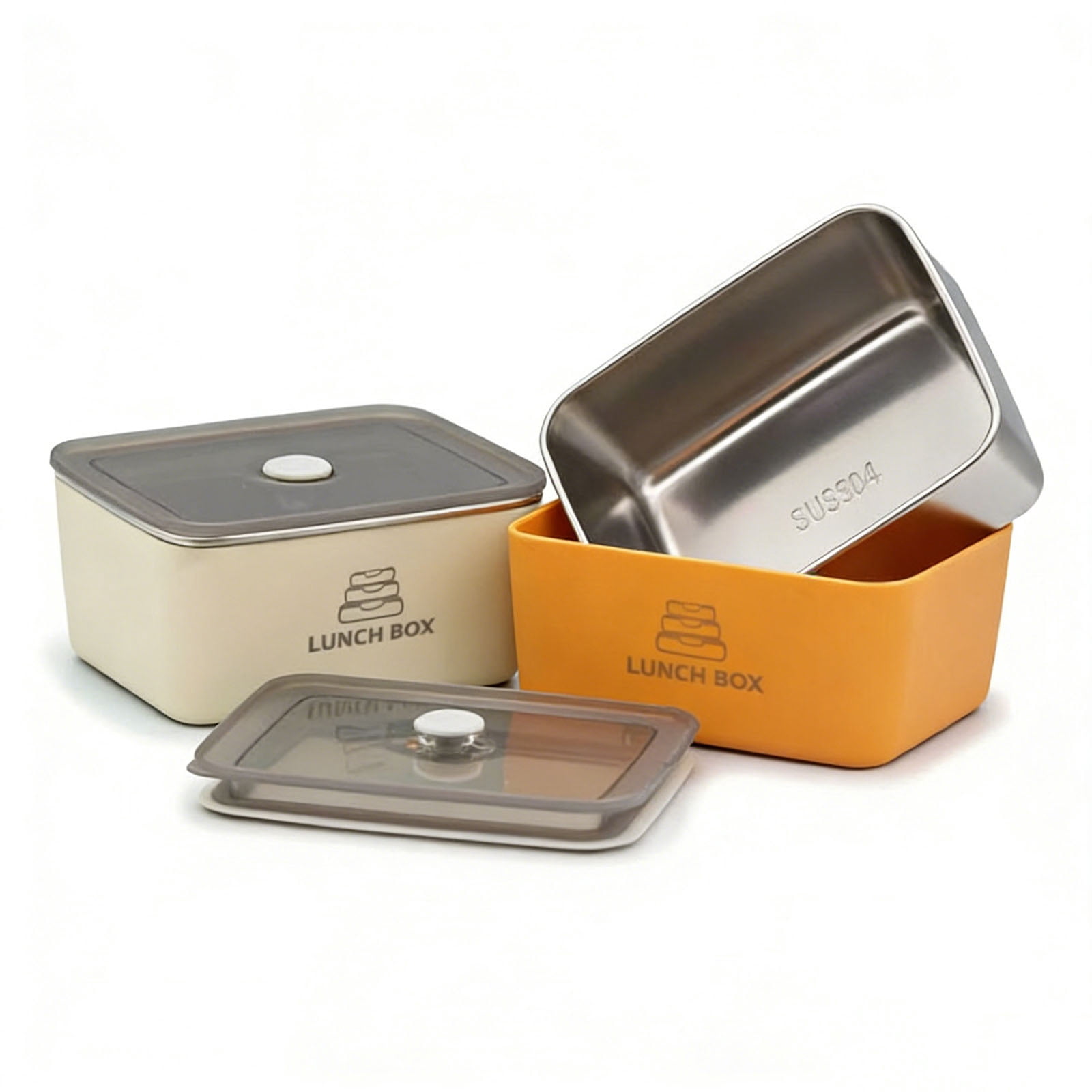 2-Piece Food Container Set with Lids Leak-Proof Lunch Boxes featuring ...