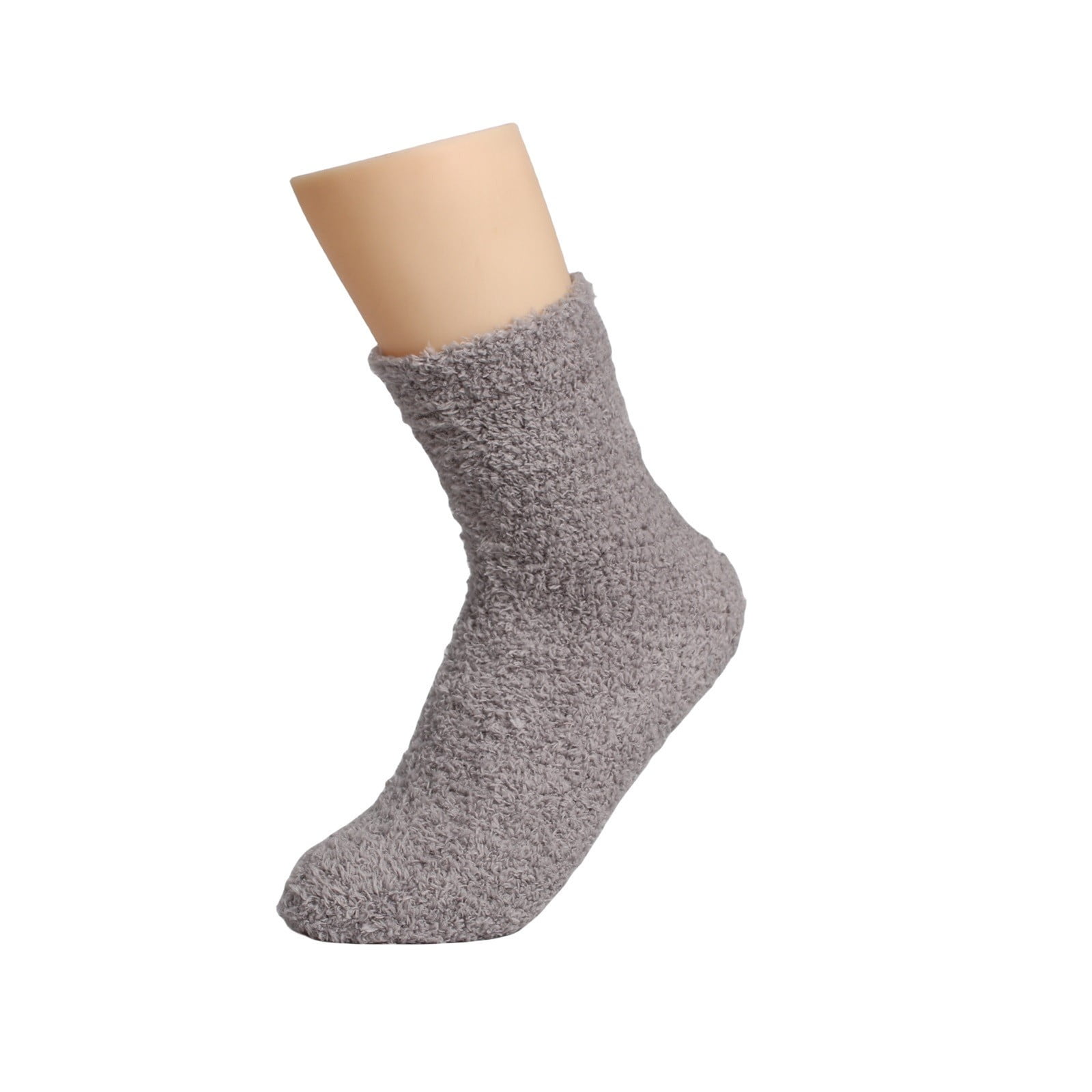 2 Piece Fuzzy Socks for Women Low Cut Scrunch Fleece Sleep Running ...