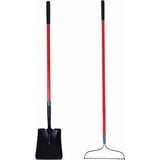 2 - Piece Garden Tool Set - Transfer Shovel & Bow Rake with Fiberglass ...