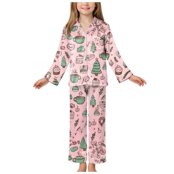 2 Piece Girls Silk Pajamas Set Soft Satin Sleepwear For Comfortable Nights 2 Years- 14 Years ...