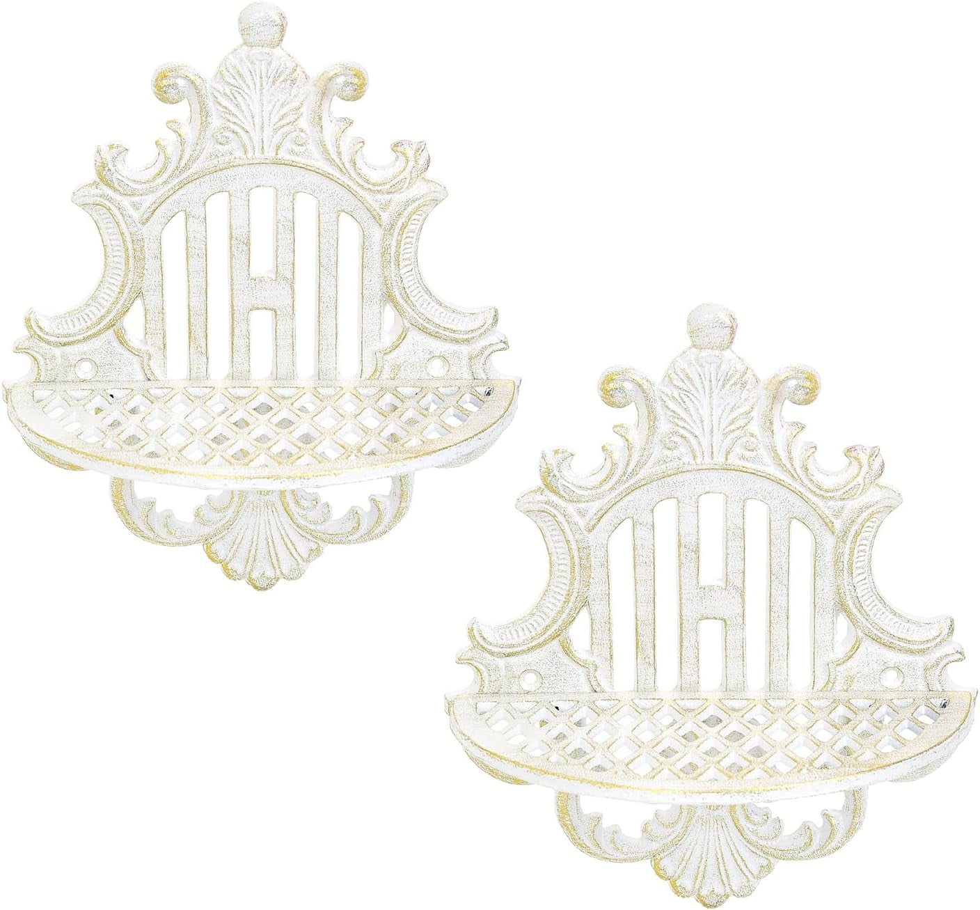 2-Piece Gothic Floating Shelves, Heavy-Duty Cast Iron, Small Old ...