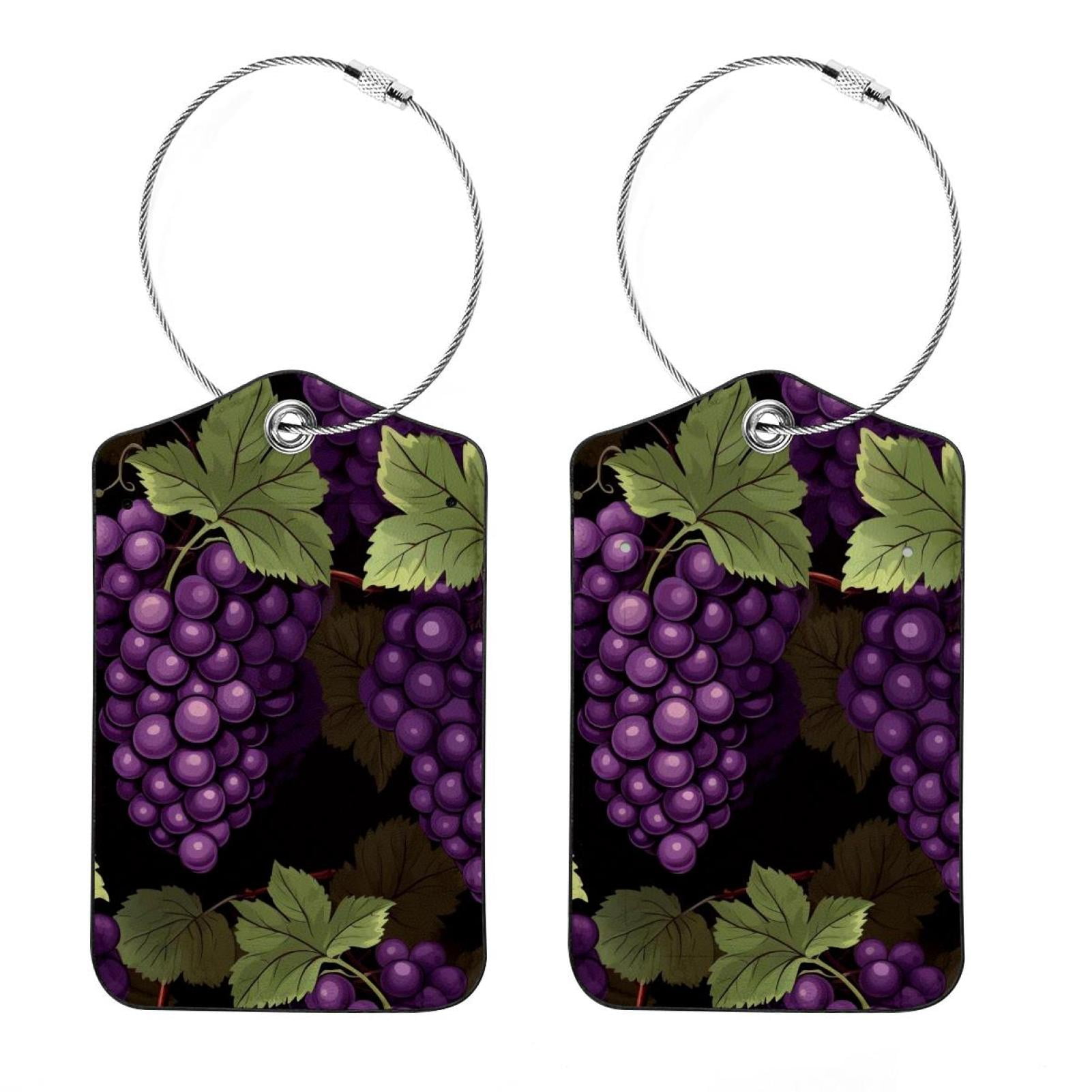 2 Piece Grape Luggage Tag for Suitcase Identifiers Privacy Name Address ...
