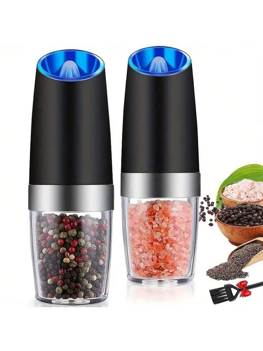 2-Piece Gravity Electric Pepper & Salt Mill Set - Stainless Steel ...