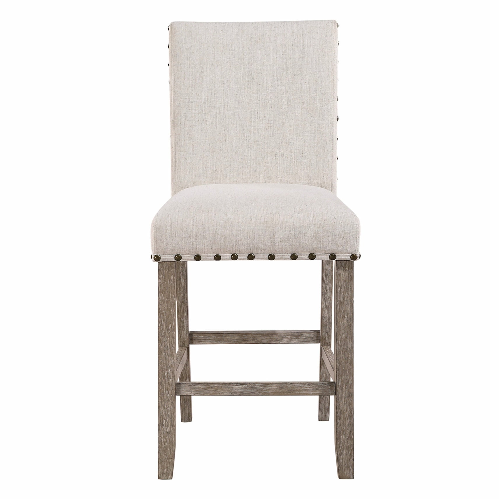 2-Piece Gray Solid Bar Stools in White Fabric | Casual Style, Wipe ...