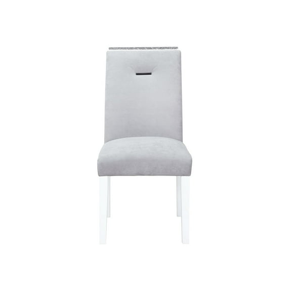 2-Piece Grey/White Dining Chair Kit | Slat Design Back and Padded Seat ...
