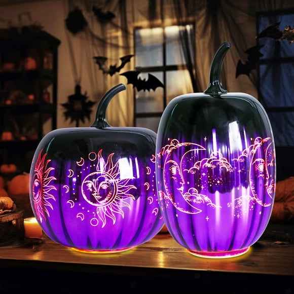 Lighted Glass Pumpkins