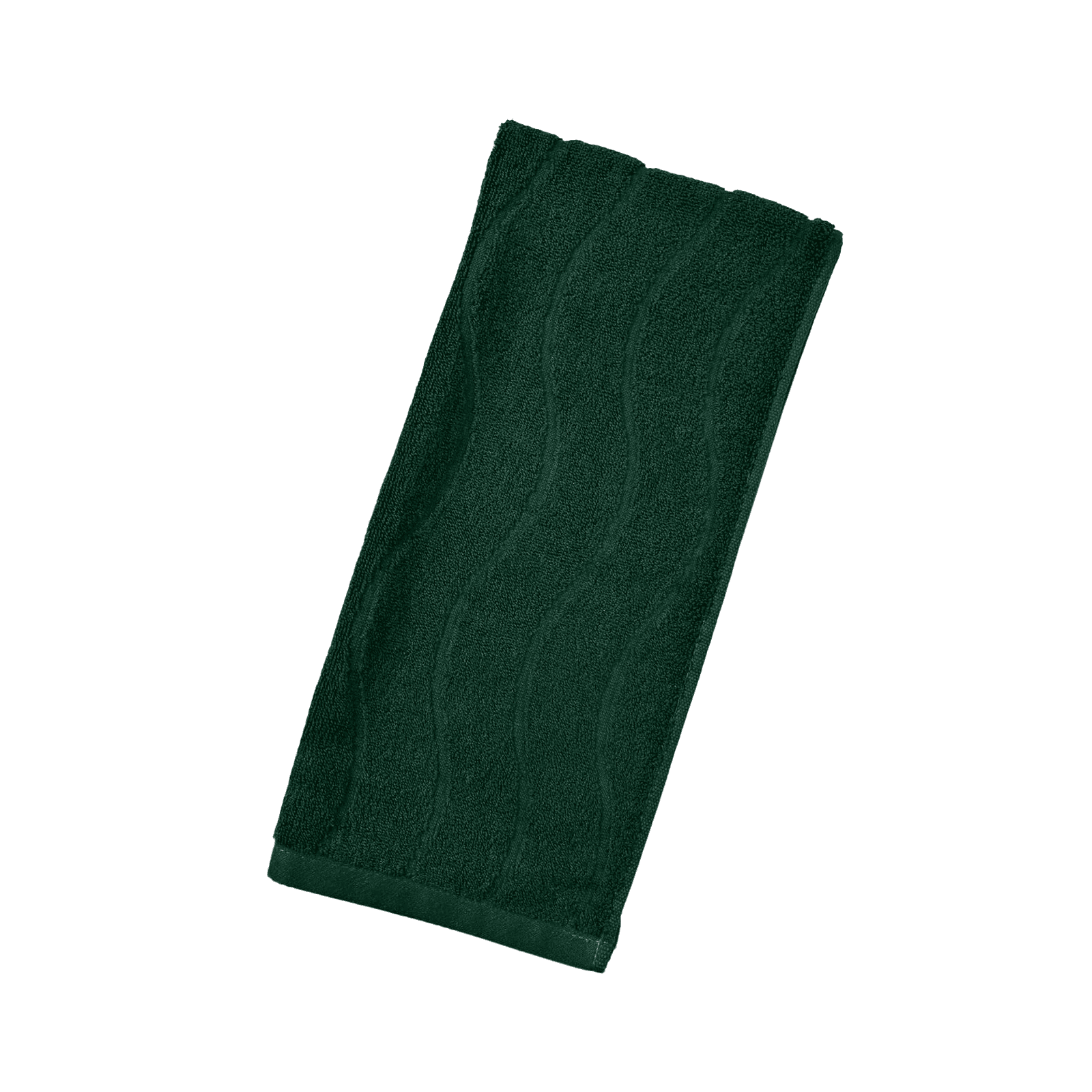 2-Piece Hand Towels Set in Forest Green, Wavy Striped Jacquard Towels ...