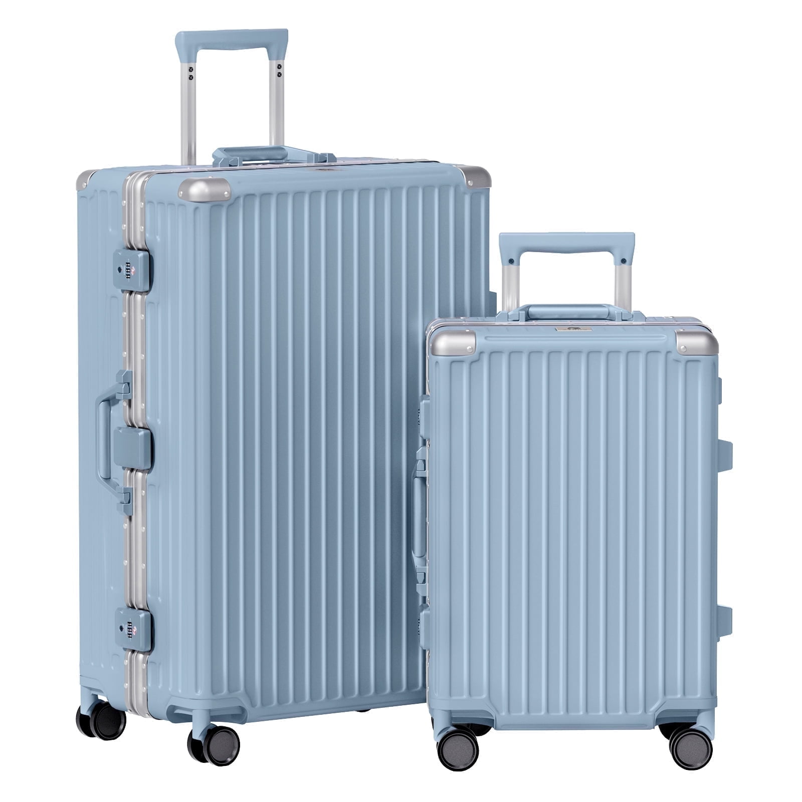 Luggage Sets 2 Piece Hard Shell PC ABS Aluminium Frame Suitcase with ...