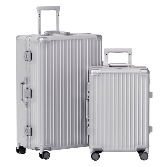 Luggage Sets 2 Piece Hard Shell PC ABS Aluminium Frame Suitcase with ...
