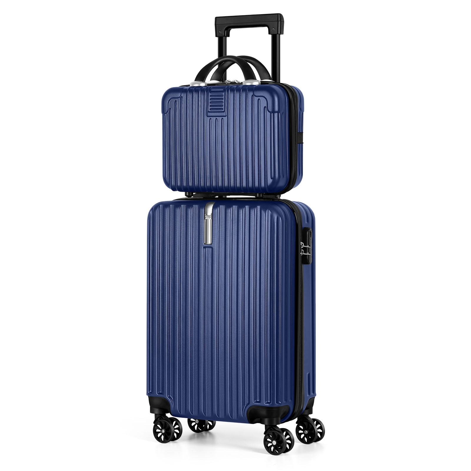 2-Piece Hardside ABS Luggage Set, 20" Carry-On Suitcase with 14 ...