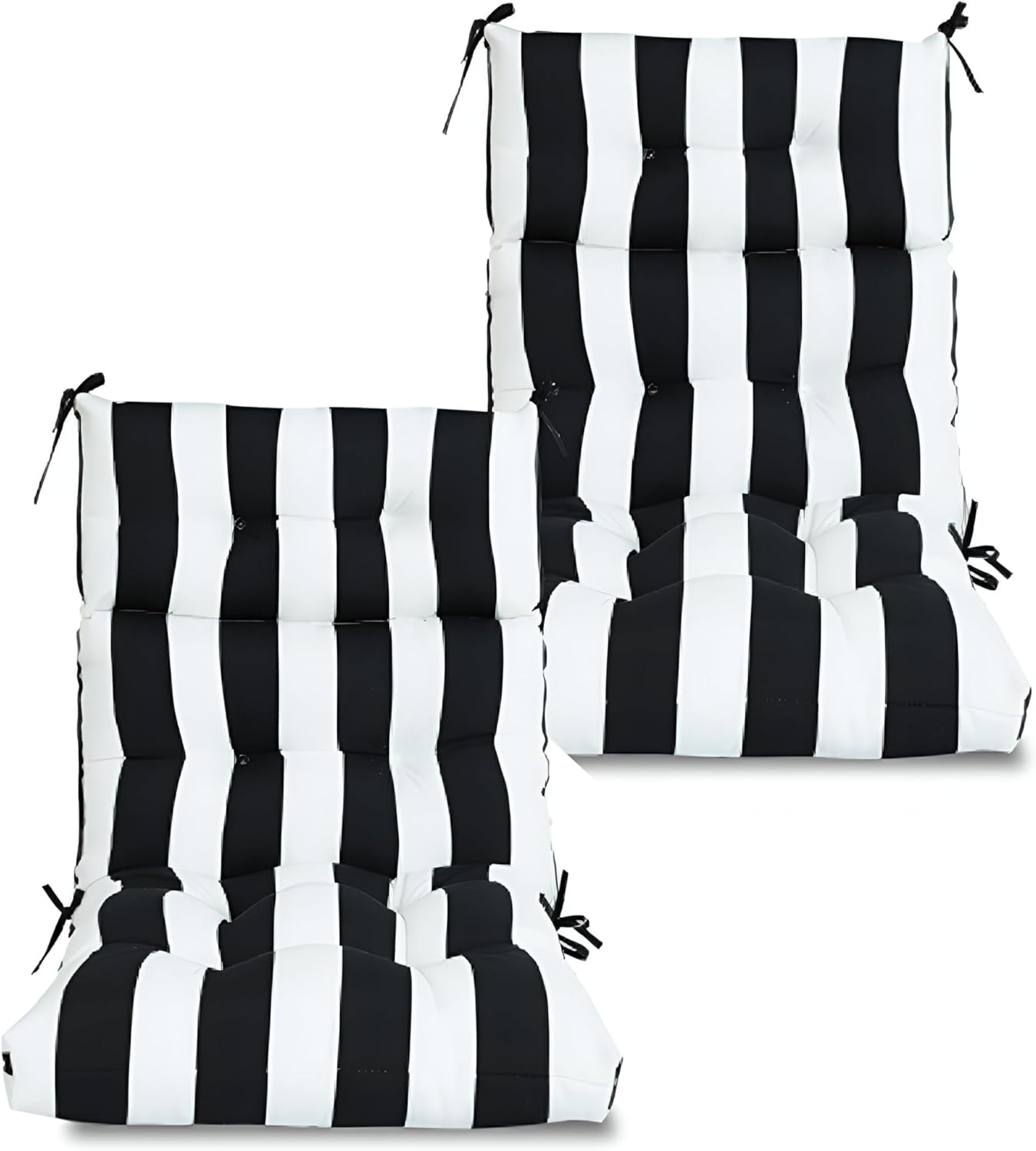 2-Piece High Back Patio Chair Cushions Set – 44" x 22" Waterproof Fade ...