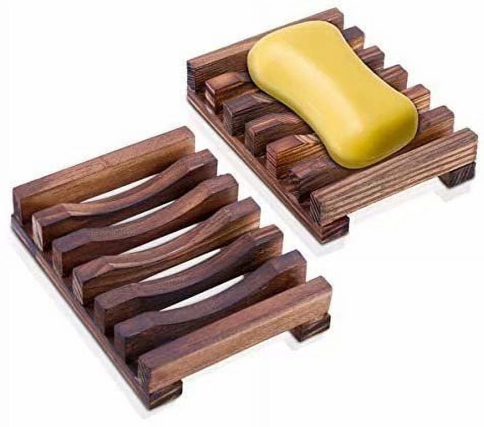 2 Piece Home Bathroom Wooden Soap Case Holder, Sink Deck Bathtub Shower ...