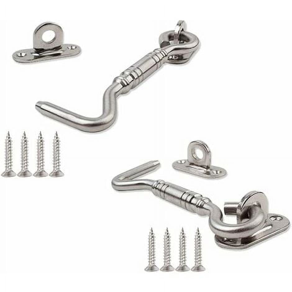 2 Piece Hook Door Closure Cabin Hook Gate Latch Door Latch with 8 Piece ...