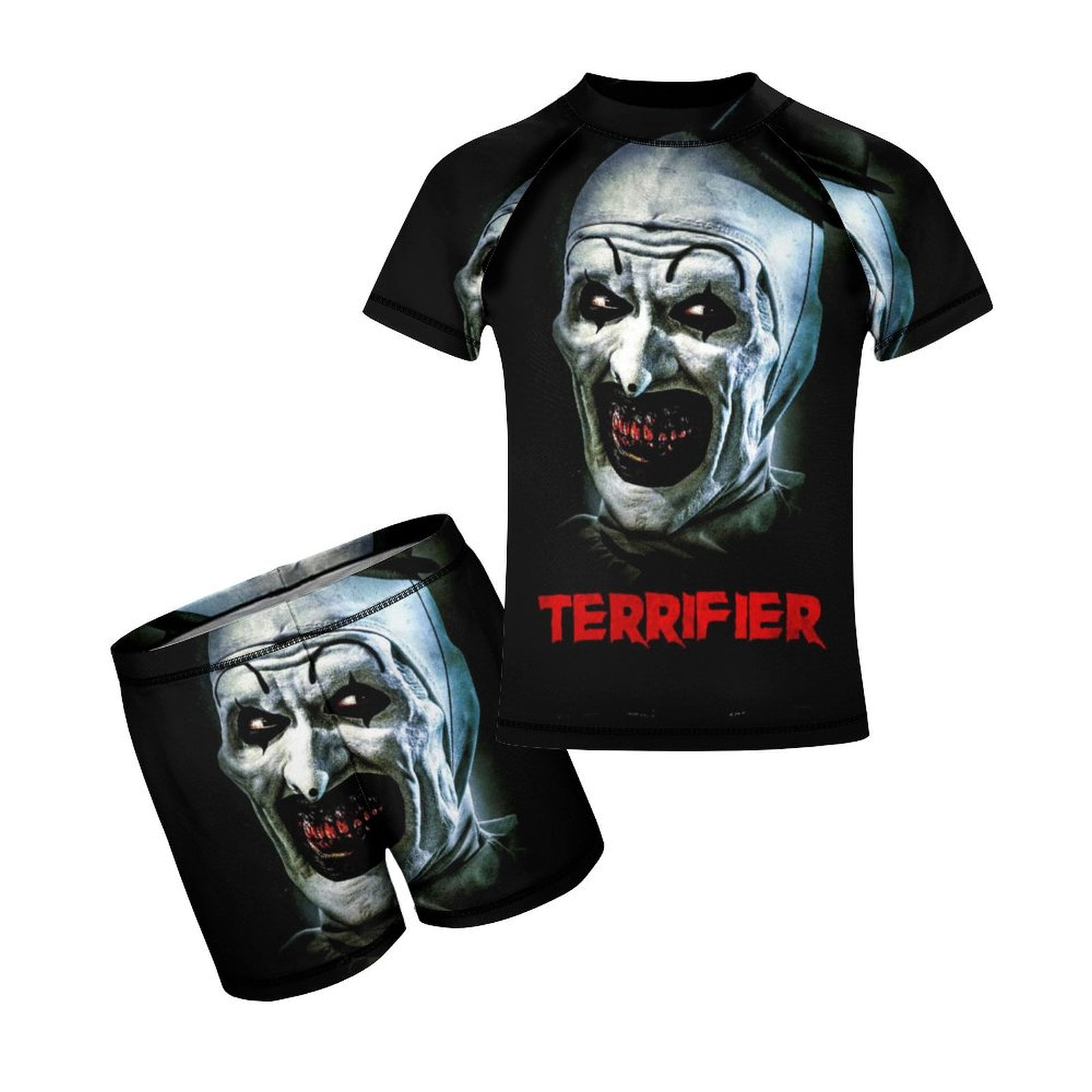 2 Piece Horror Movie Terr-ifier Rash Guard Summer Swim Shirts with ...