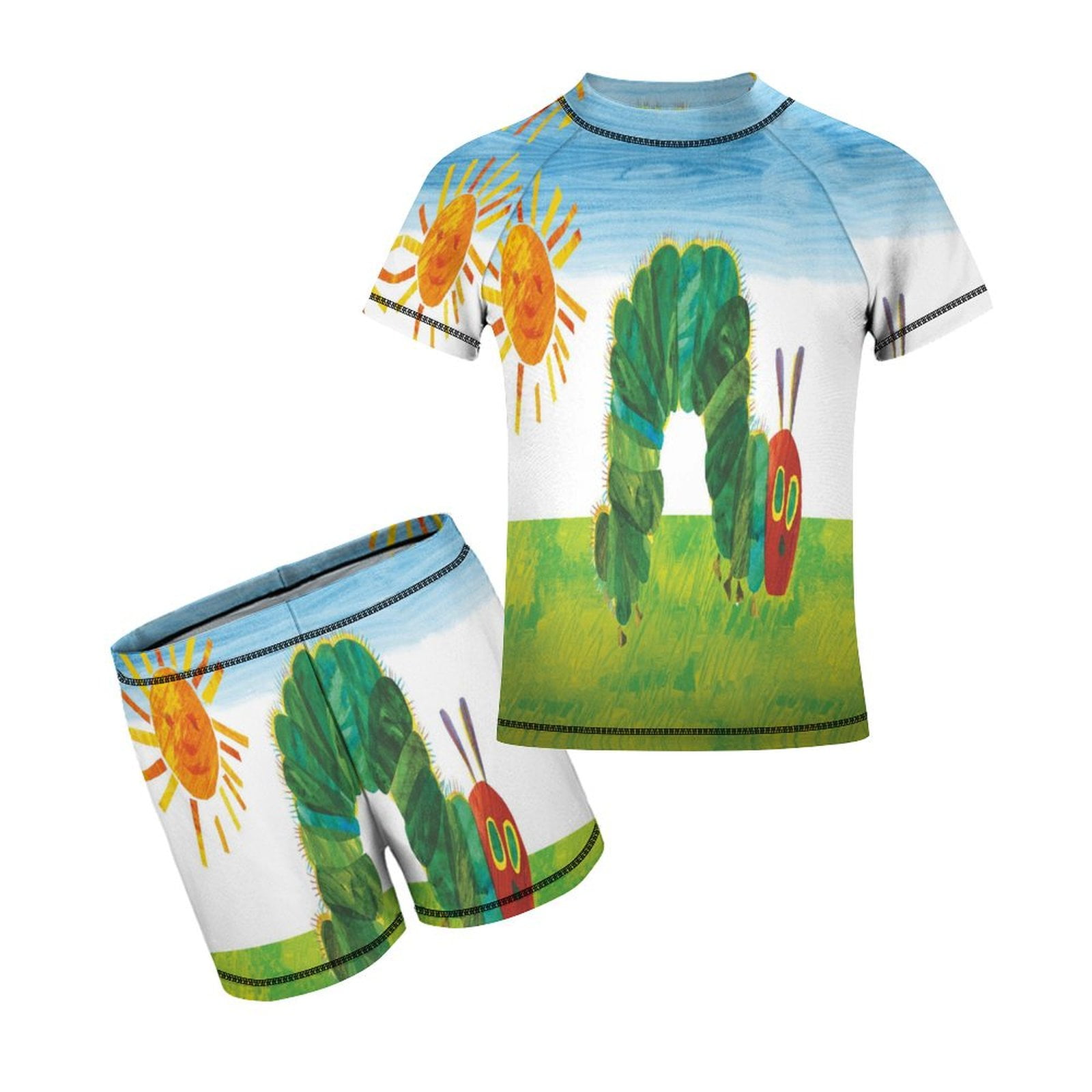 2 Piece Hungry Caterpilla Bathing Suits Rash Guard Swim Shirts with ...
