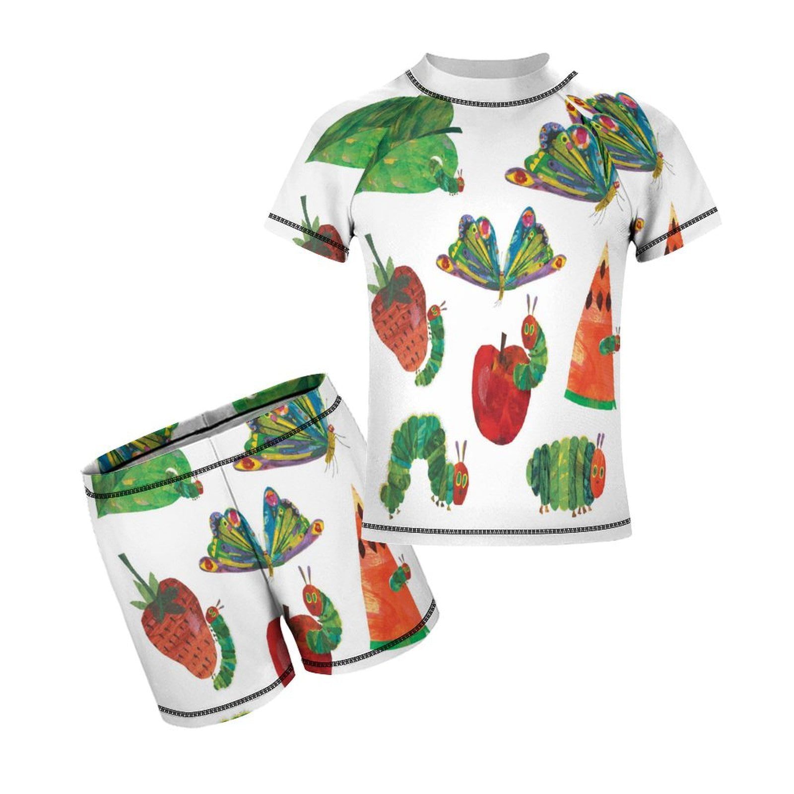 2 Piece Hungry Caterpilla Bathing Suits Rash Guard Swim Shirts with ...