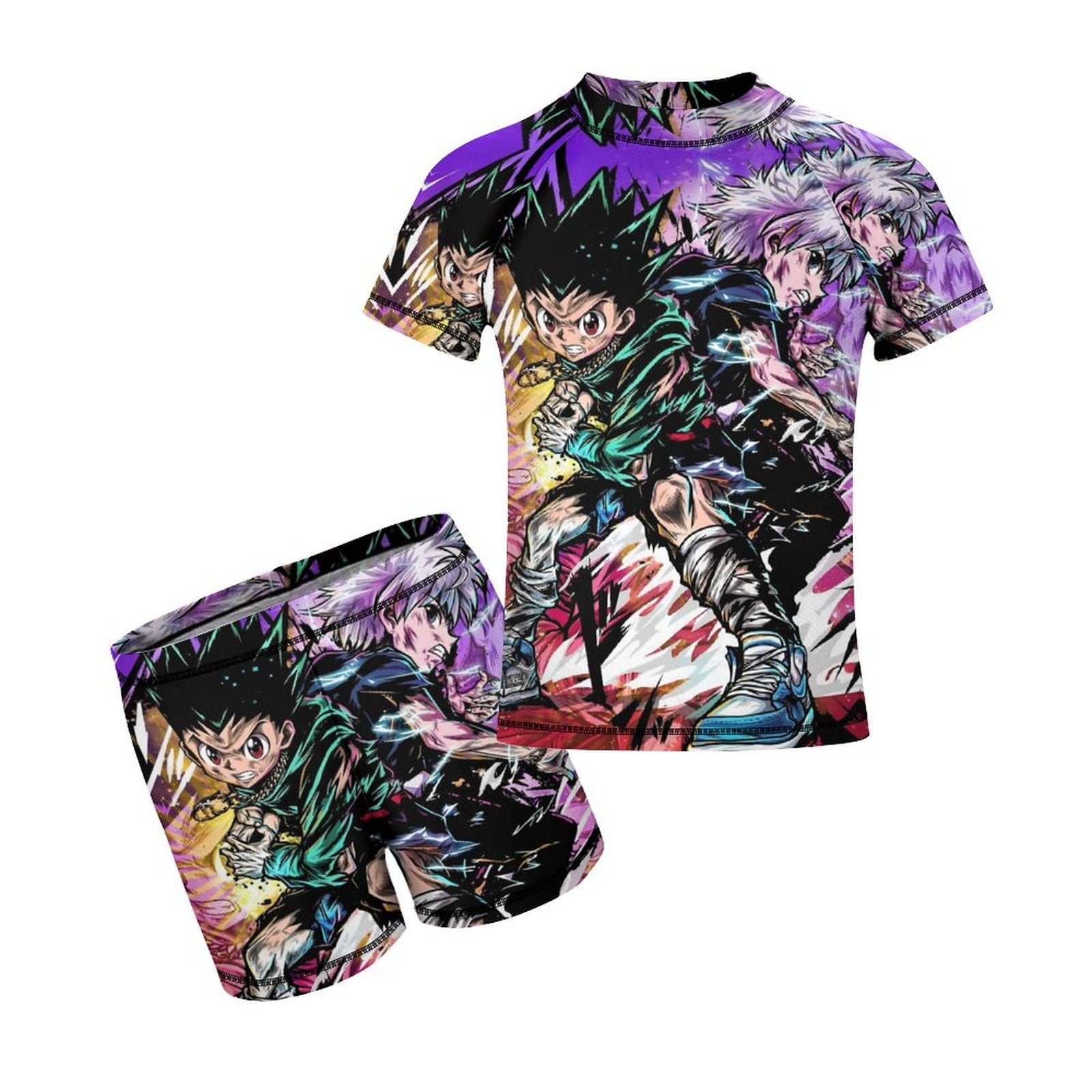 2 Piece Hunter X Hunte Gon Killua Bathing Suits Rash Guard Swim Shirts ...