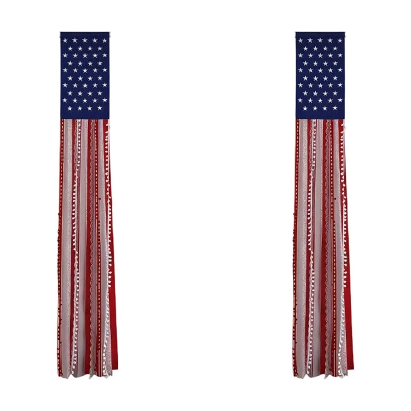 2 Piece Independence Day Flag Door Hangers, Red White Blue Patriotic ...