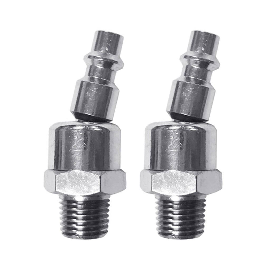2-Piece Industrial 1/4inch-NPT Male Thread Swivel Air-Plug Air Hose ...