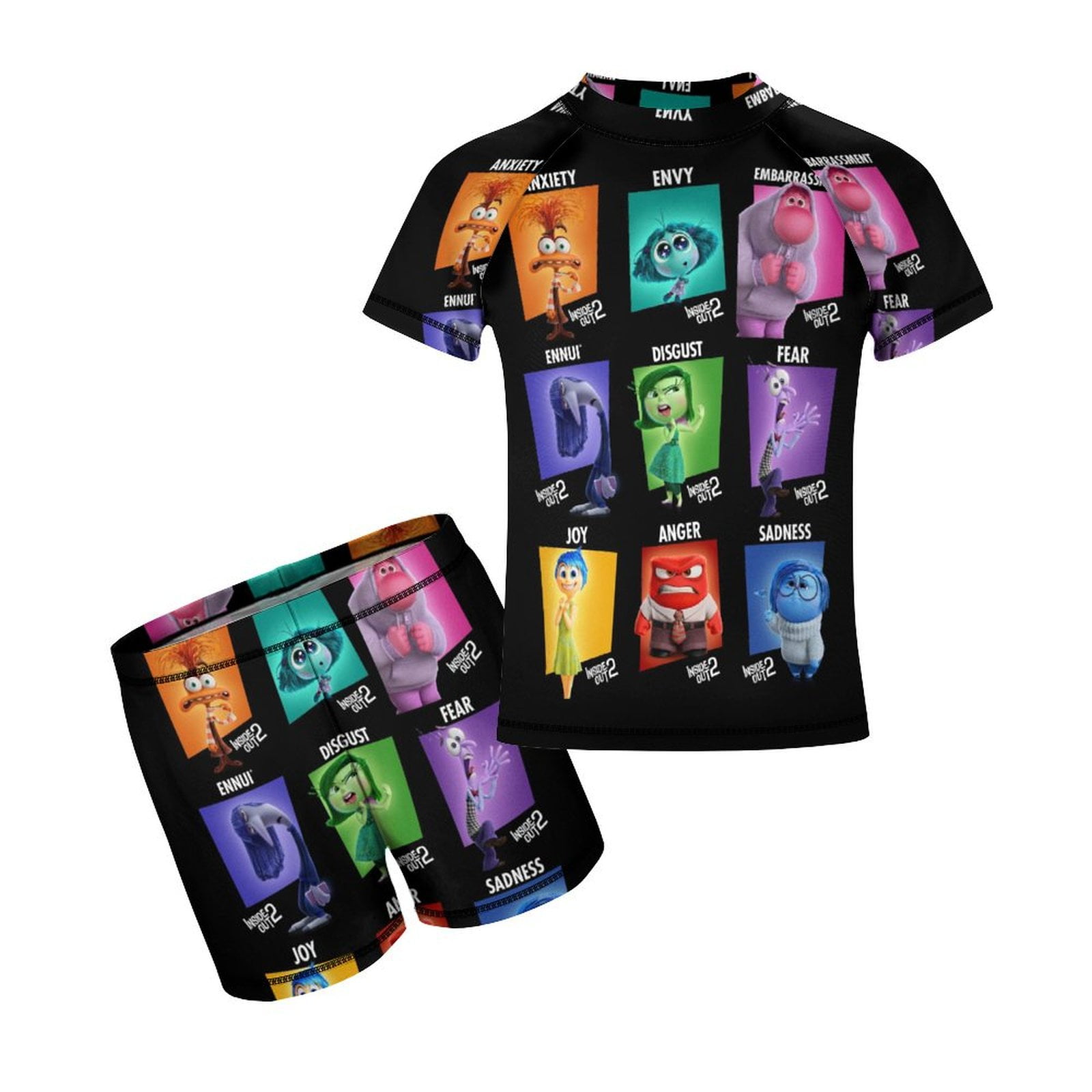 2 Piece Inside O-u Bathing Suits Rash Guard Swim Shirts with Shorts Set ...