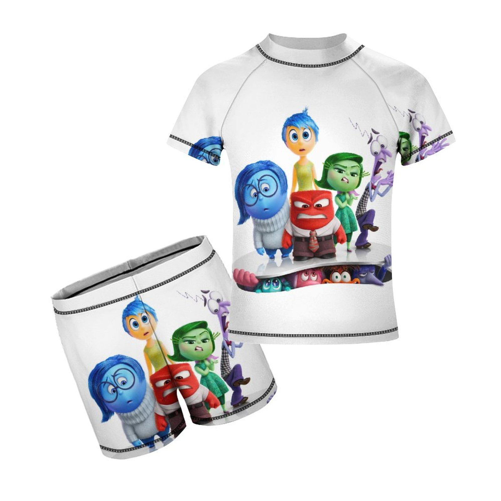 2 Piece Inside O-u Bathing Suits Rash Guard Swim Shirts with Shorts Set ...