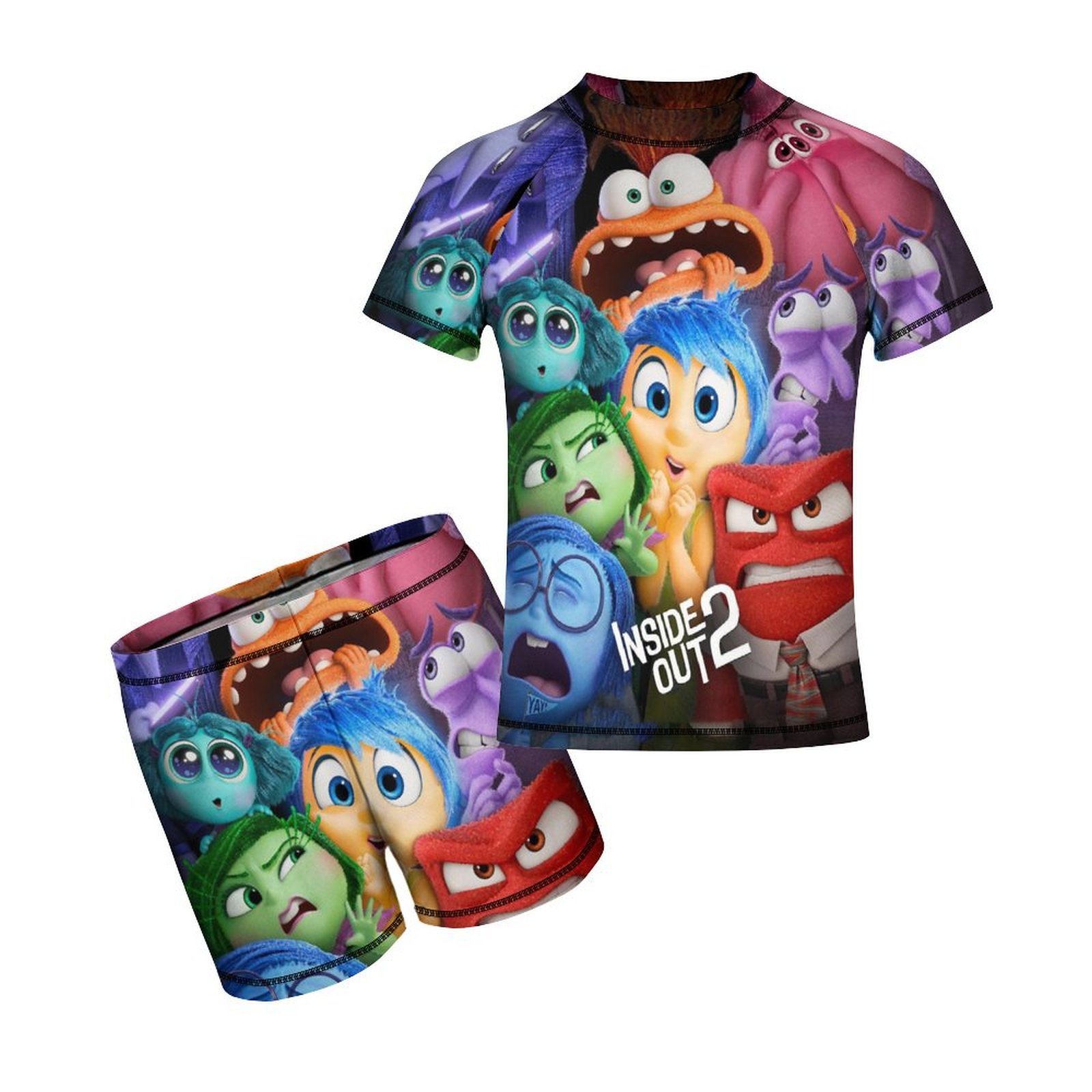 2 Piece Inside O-u Bathing Suits Rash Guard Swim Shirts with Shorts Set ...