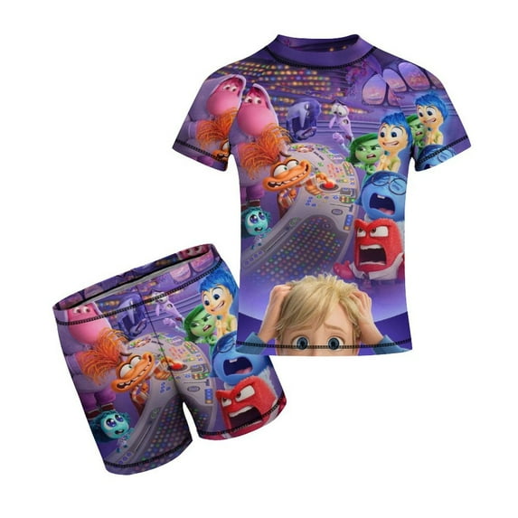 2 Piece Inside O-u Bathing Suits Rash Guard Swim Shirts with Shorts Set ...