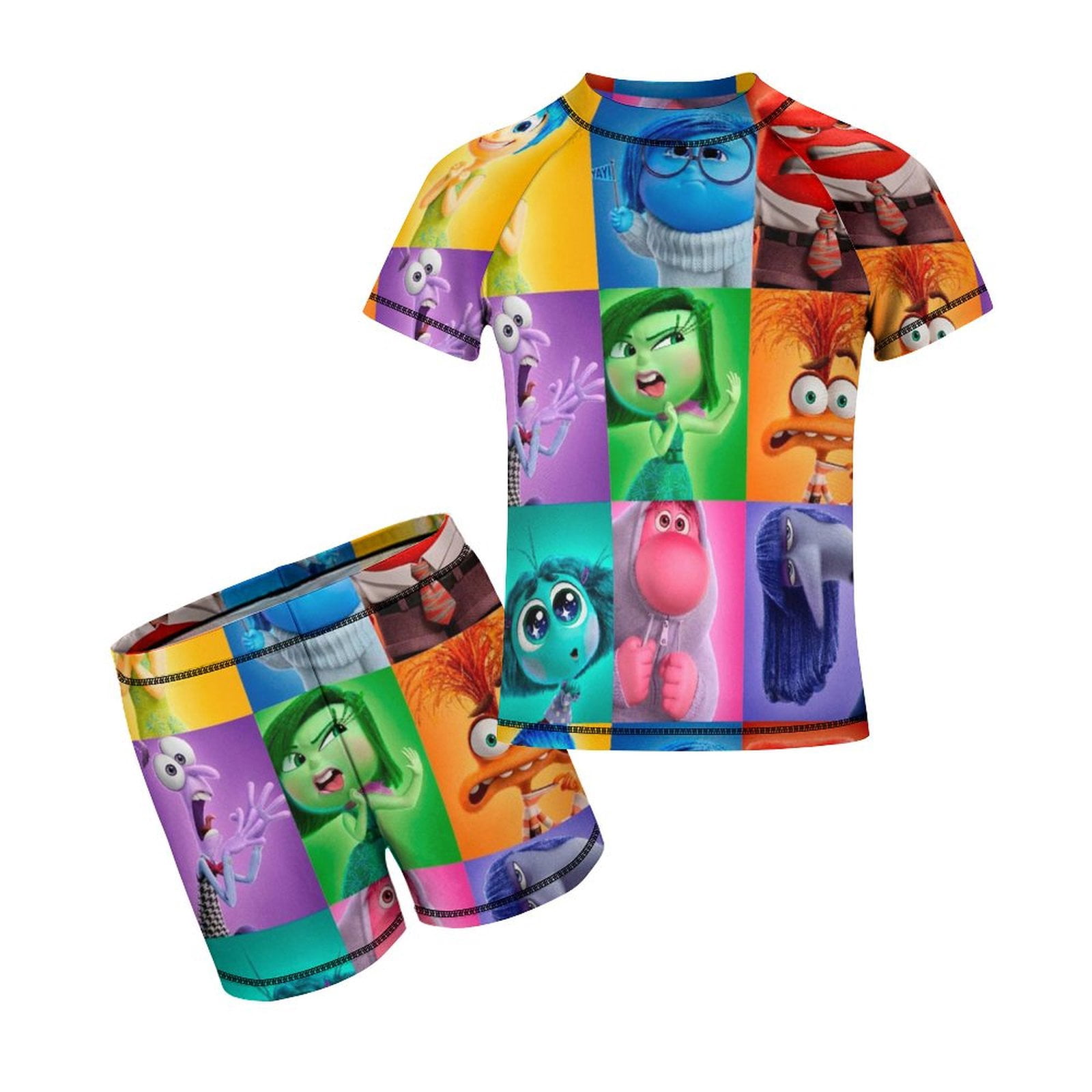 2 Piece Inside O-u Bathing Suits Rash Guard Swim Shirts with Shorts Set ...