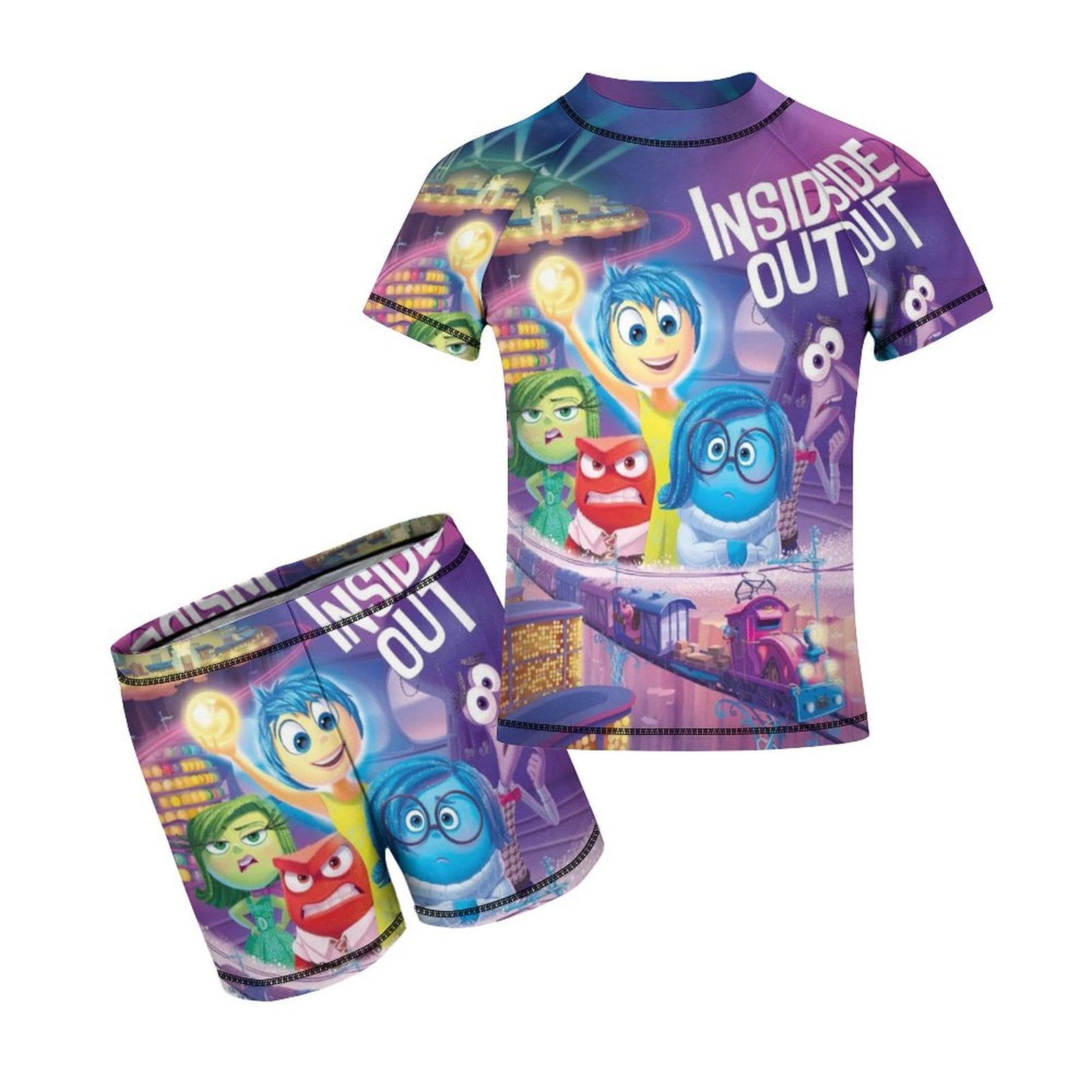2 Piece Inside O-u Bathing Suits Rash Guard Swim Shirts with Shorts Set ...