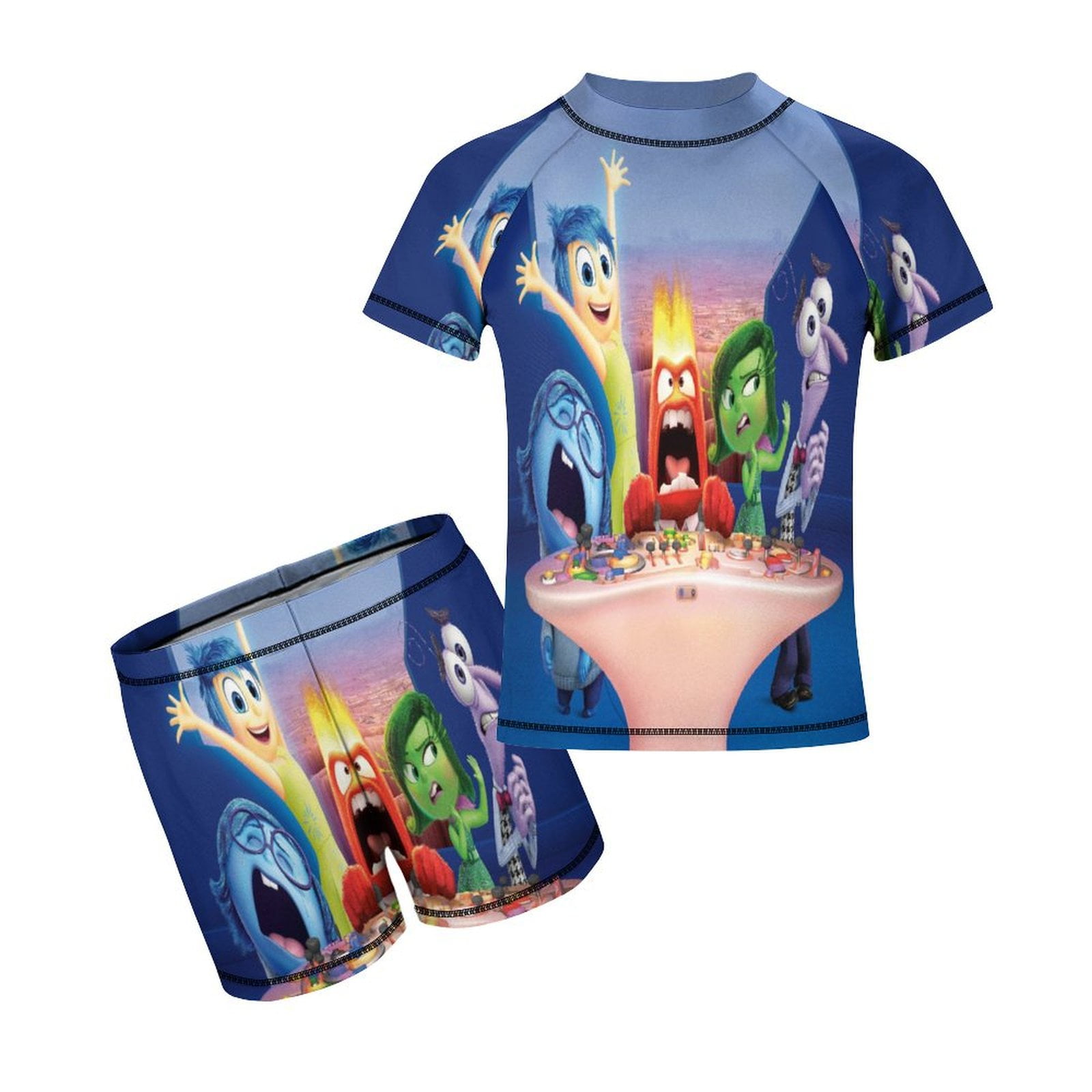 2 Piece Inside O-u Bathing Suits Rash Guard Swim Shirts with Shorts Set ...