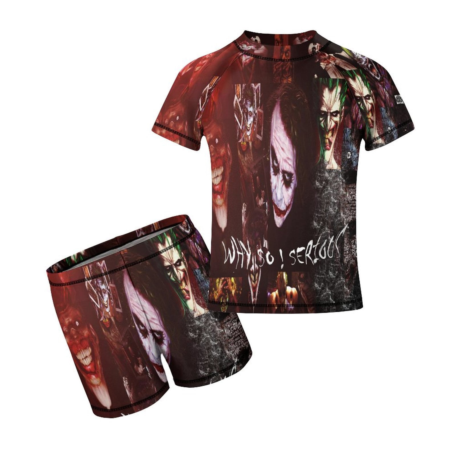 2 Piece Joker Bathing Suits Rash Guard Swim Shirts with Shorts Set ...