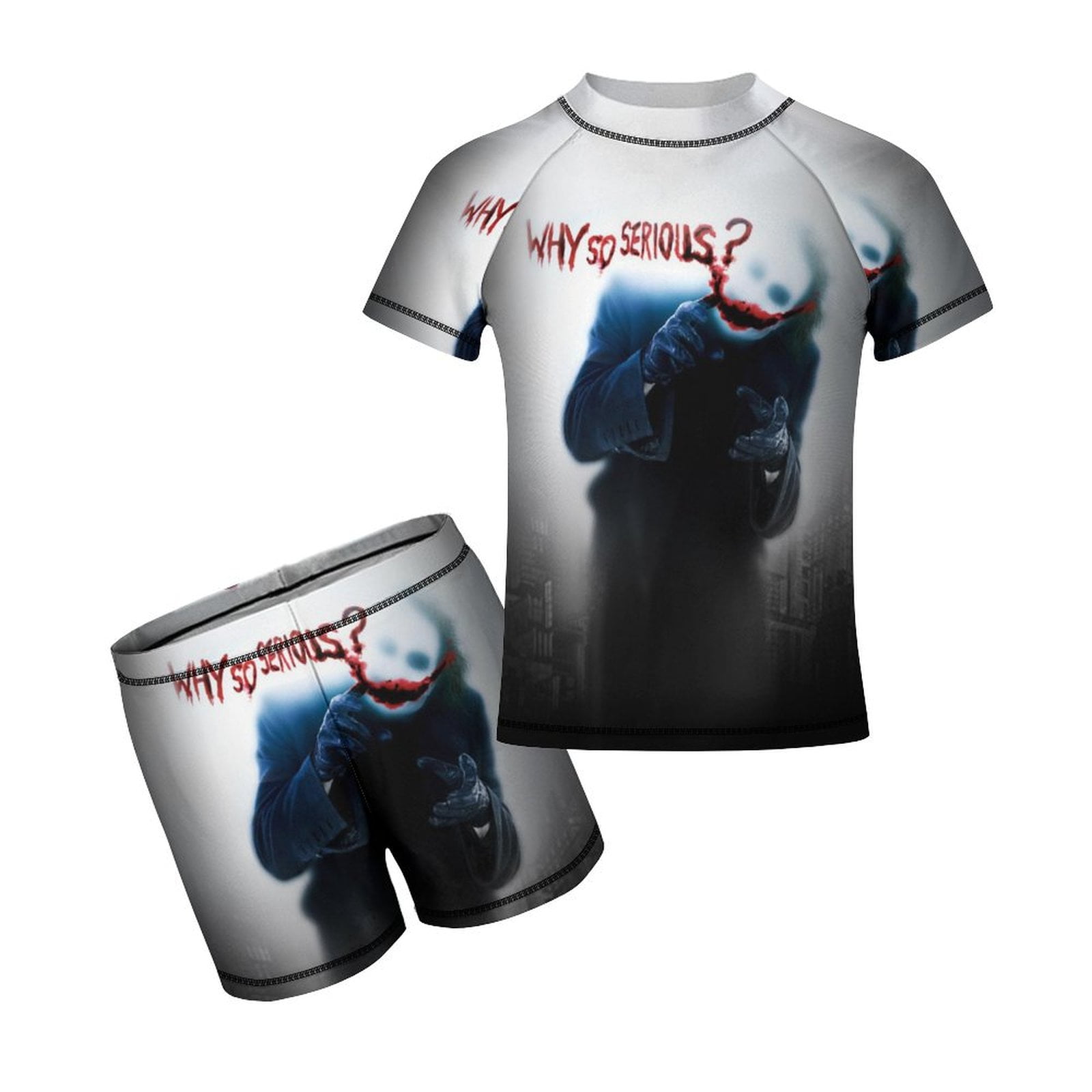 2 Piece Joker Bathing Suits Rash Guard Swim Shirts with Shorts Set ...