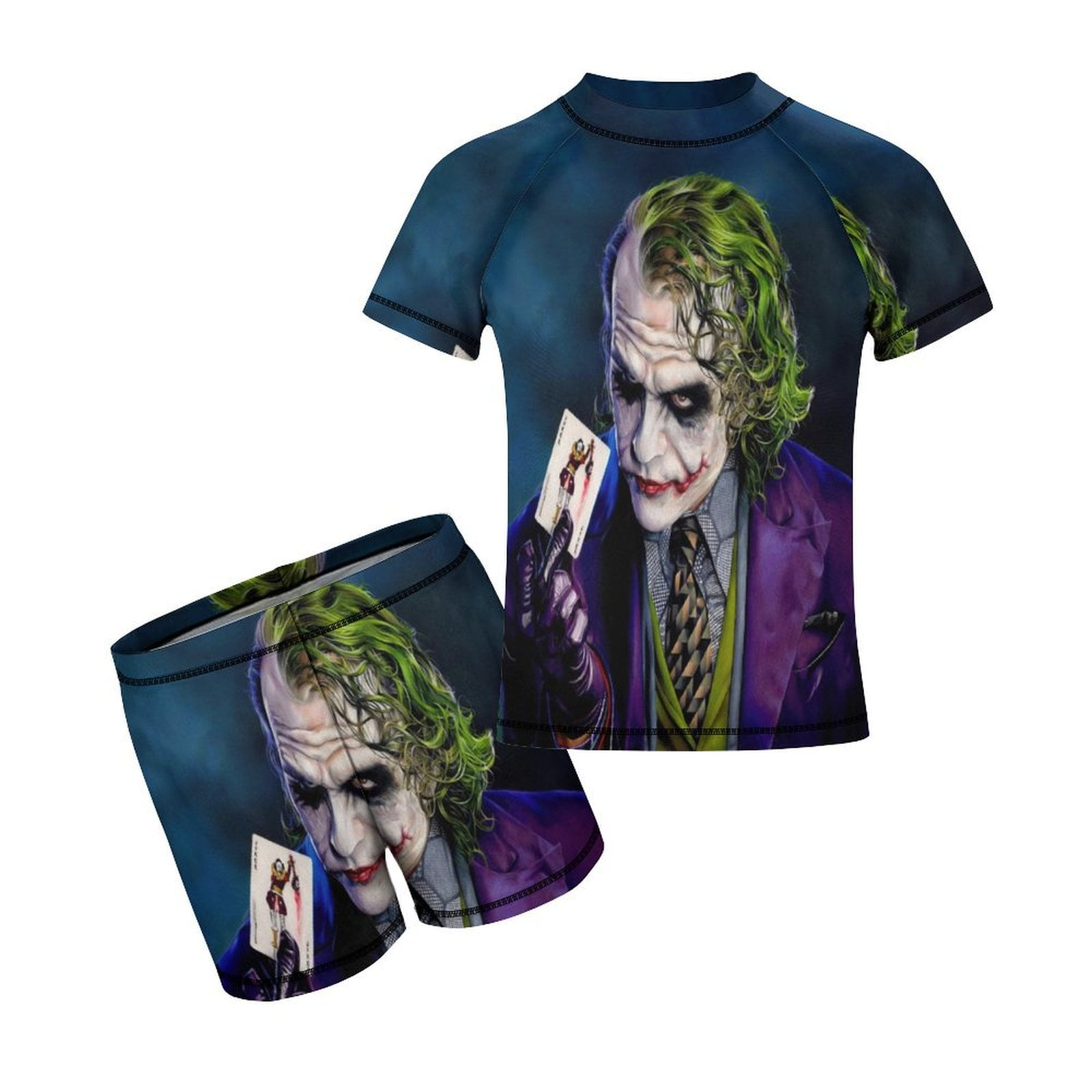 2 Piece Joker Bathing Suits Rash Guard Swim Shirts with Shorts Set ...