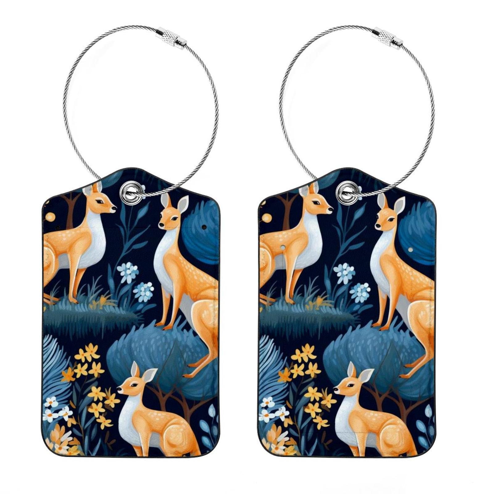 2 Piece Kangaroo Luggage Tag for Suitcase Identifiers Privacy Name ...