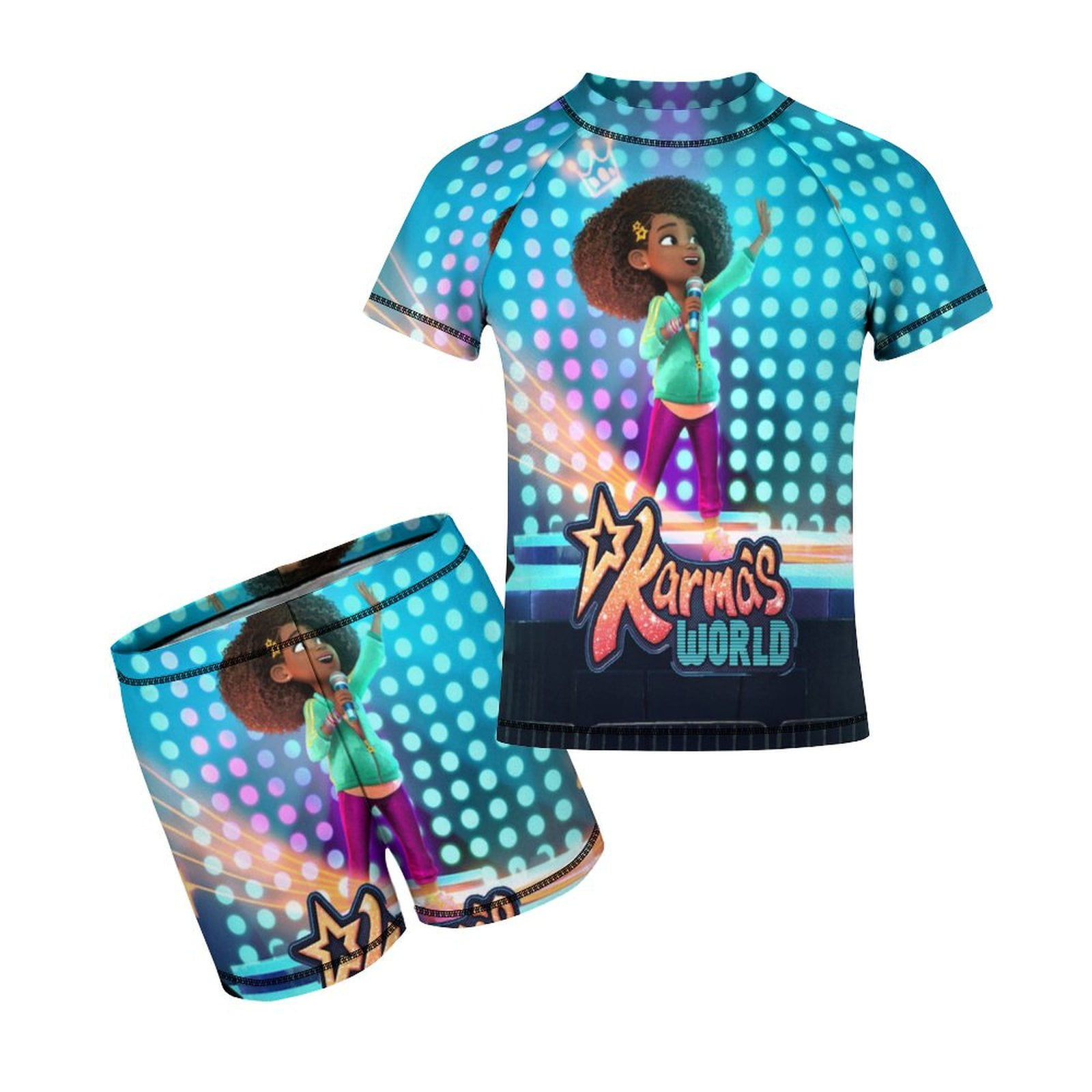 2 Piece Kar-ma World Boys Short Sleeve Swimsuit Rash Guard Sets ...