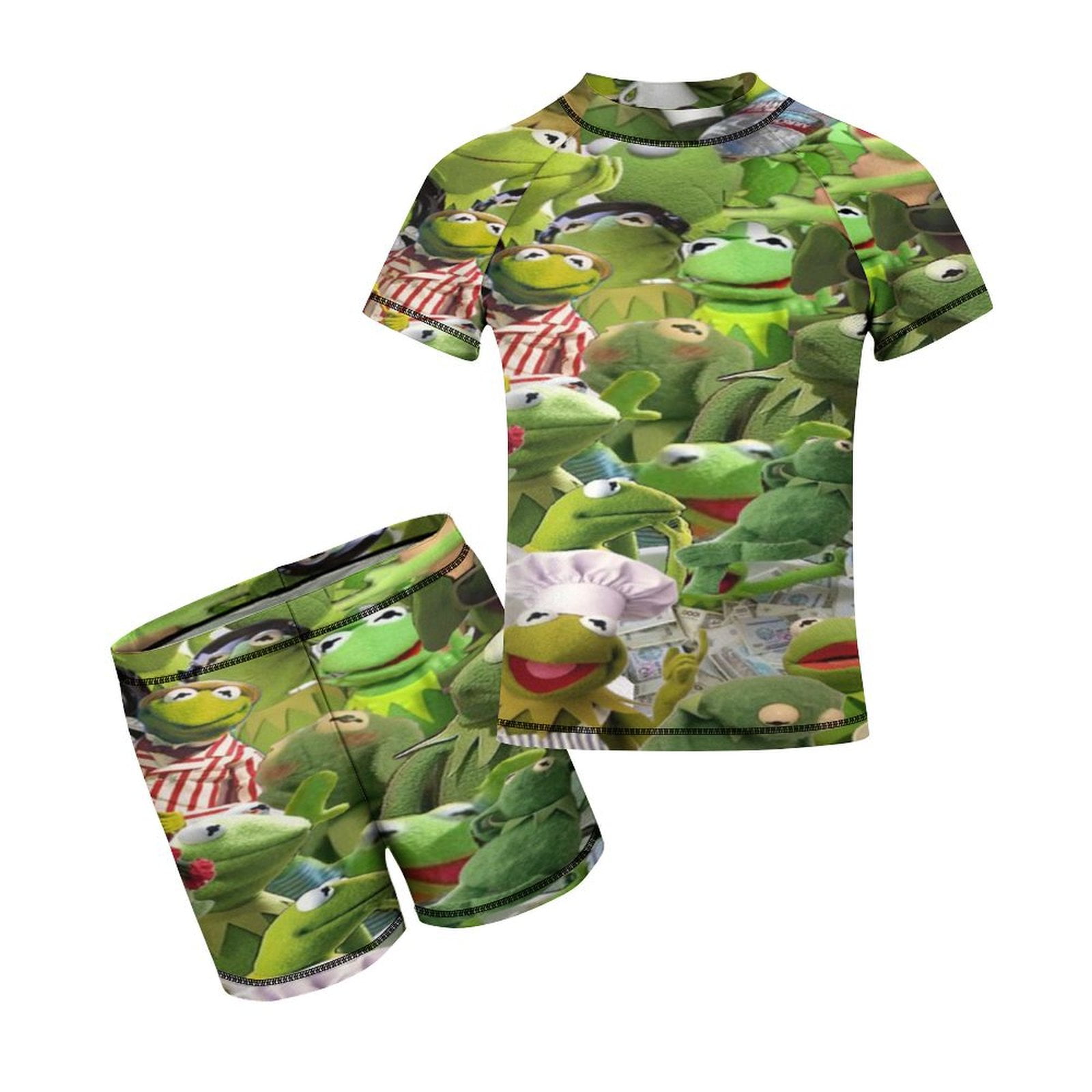 2 Piece Ke-Rmit The Fro Bathing Suits Rash Guard Swim Shirts with ...