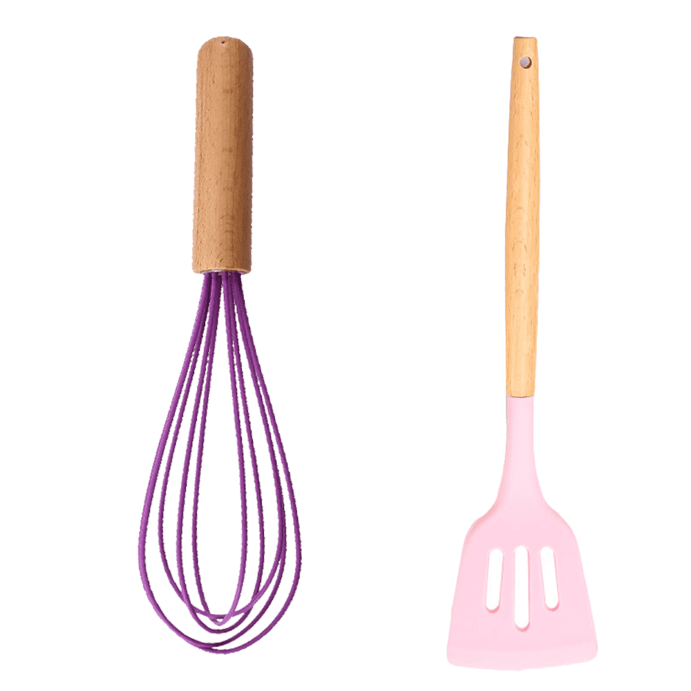 2 Piece Kitchen Cooking Utensils, Heat resistant Silicone Spatula Set ...