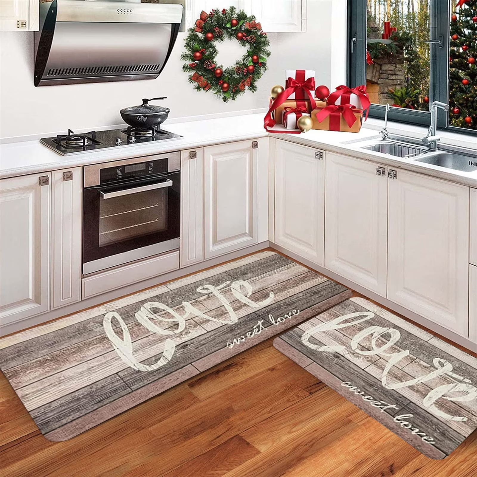 2 Piece Kitchen & Home Office Floor Mats Set, Memory Foam Ergonomically ...