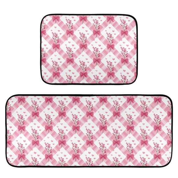 2-Piece Kitchen Mat Set Non Slip Washable Floor Mats Decorative Rugs ...
