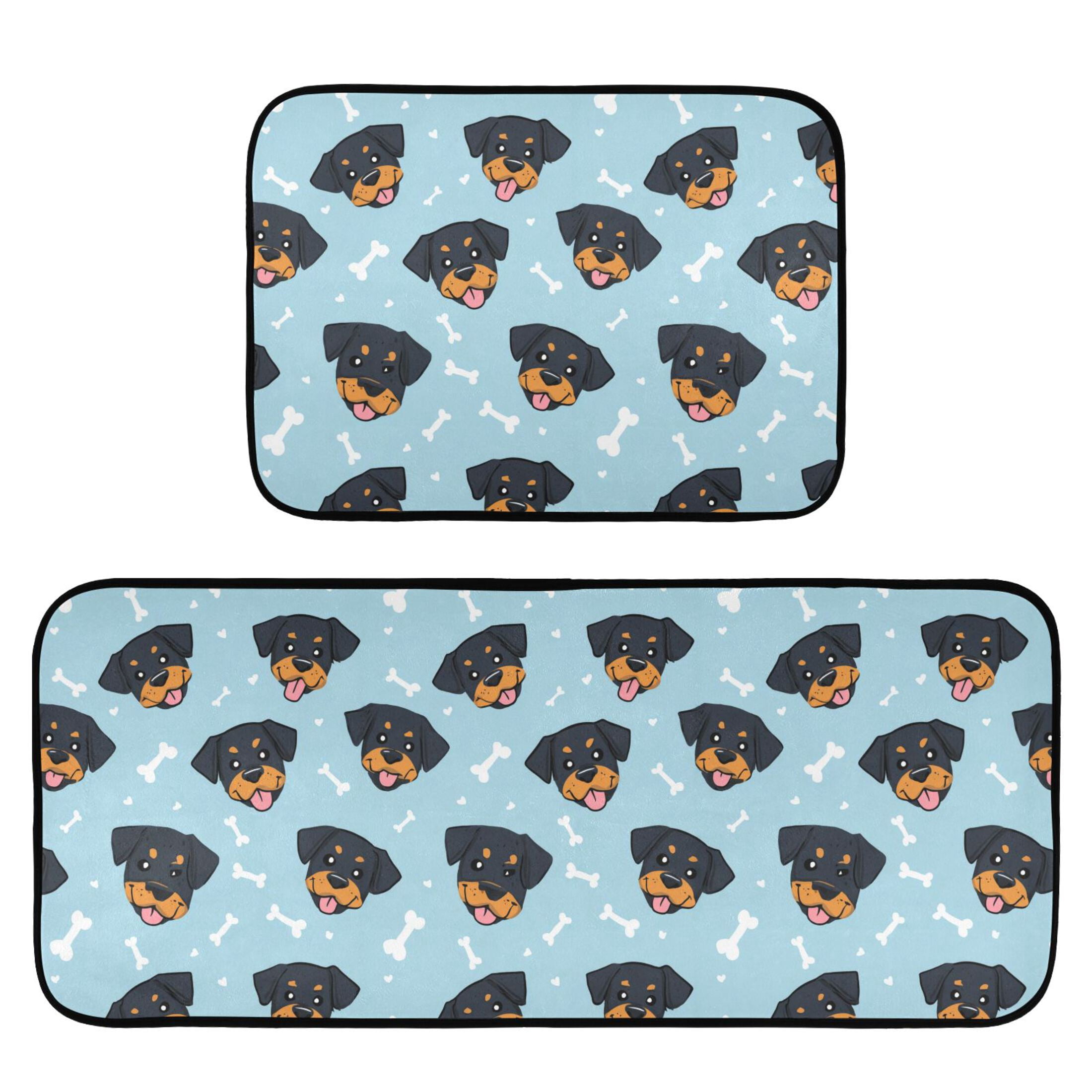 2-Piece Kitchen Mat Set Non Slip Washable Floor Mats Decorative Rugs ...