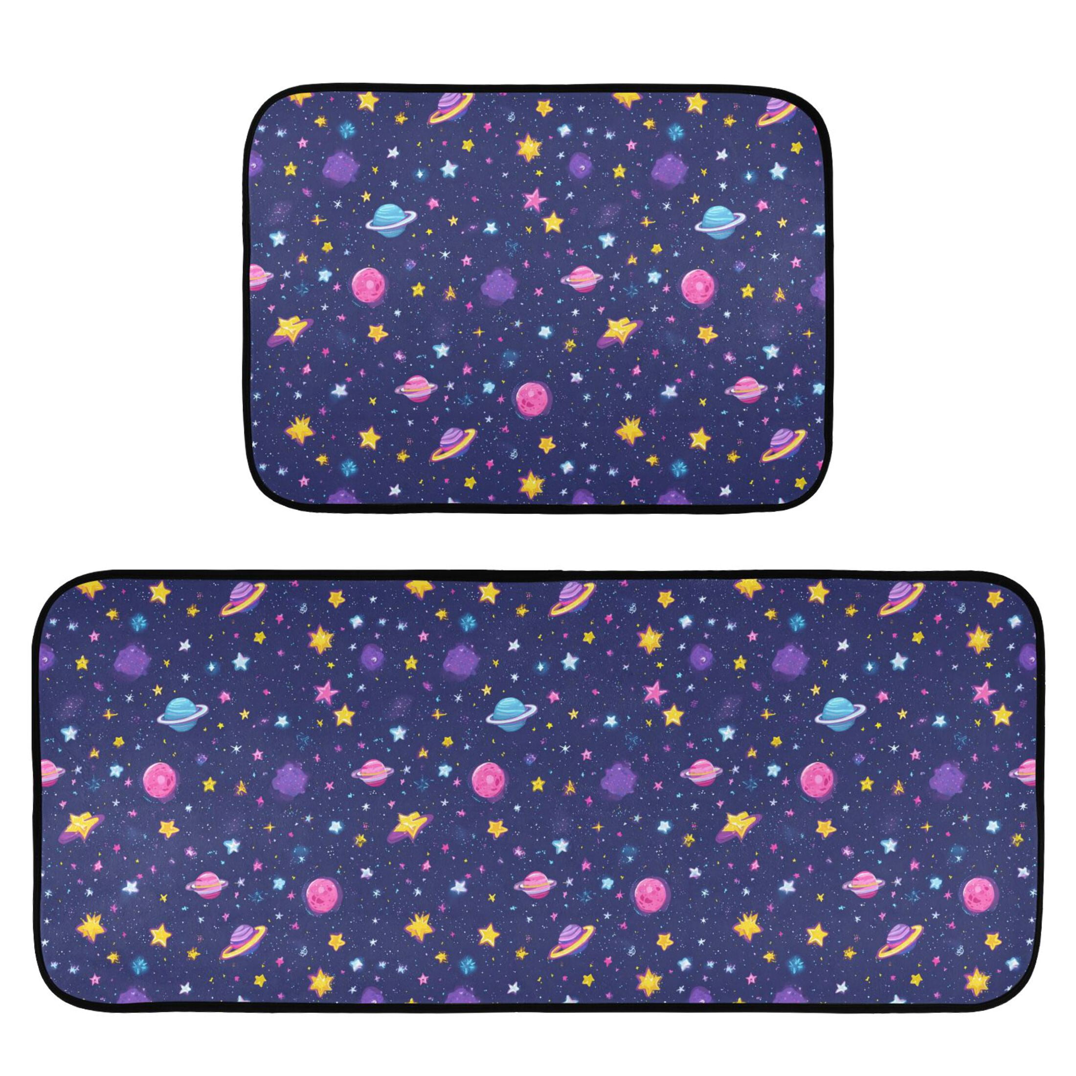 2-Piece Kitchen Mat Set Non Slip Washable Floor Mats Decorative Rugs ...