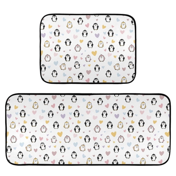 2-Piece Kitchen Mat Set Non Slip Washable Floor Mats Decorative Rugs ...