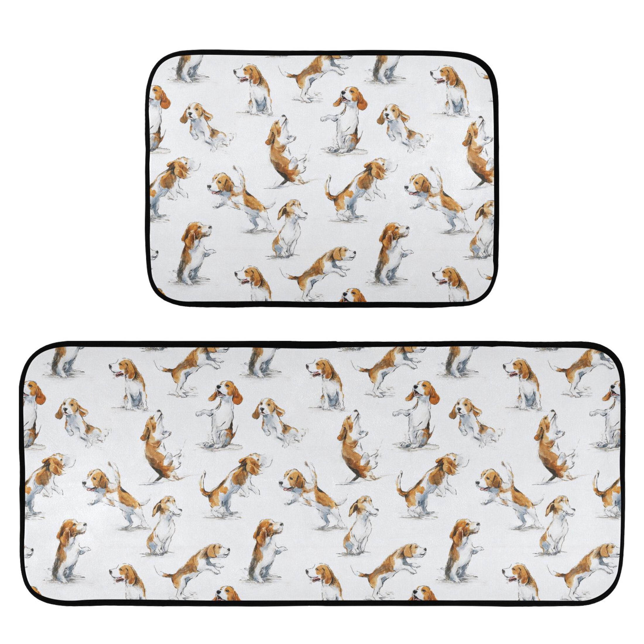 2-Piece Kitchen Mat Set Non Slip Washable Floor Mats Decorative Rugs ...